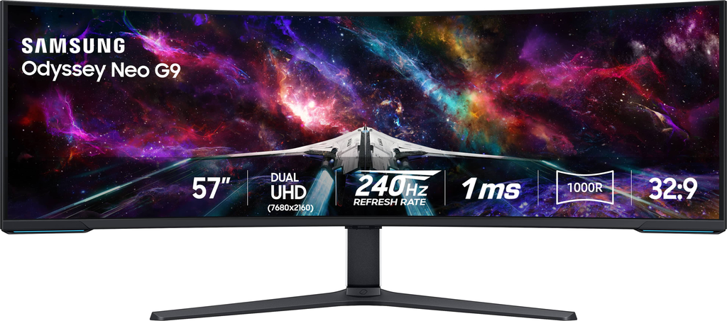 Samsung Odyssey Neo G9 57" Dual 4K (7680 x 2160) 240 Hz Curved Ultrawide Gaming Monitor ...